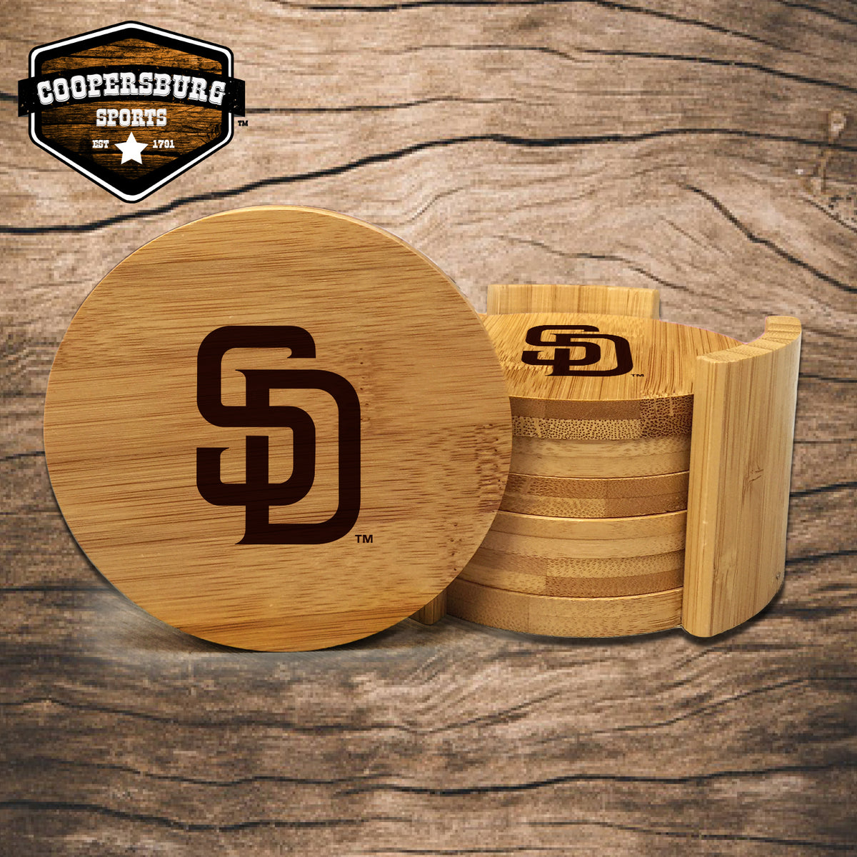 San Diego Padres Bamboo Coasters – Coopersburg